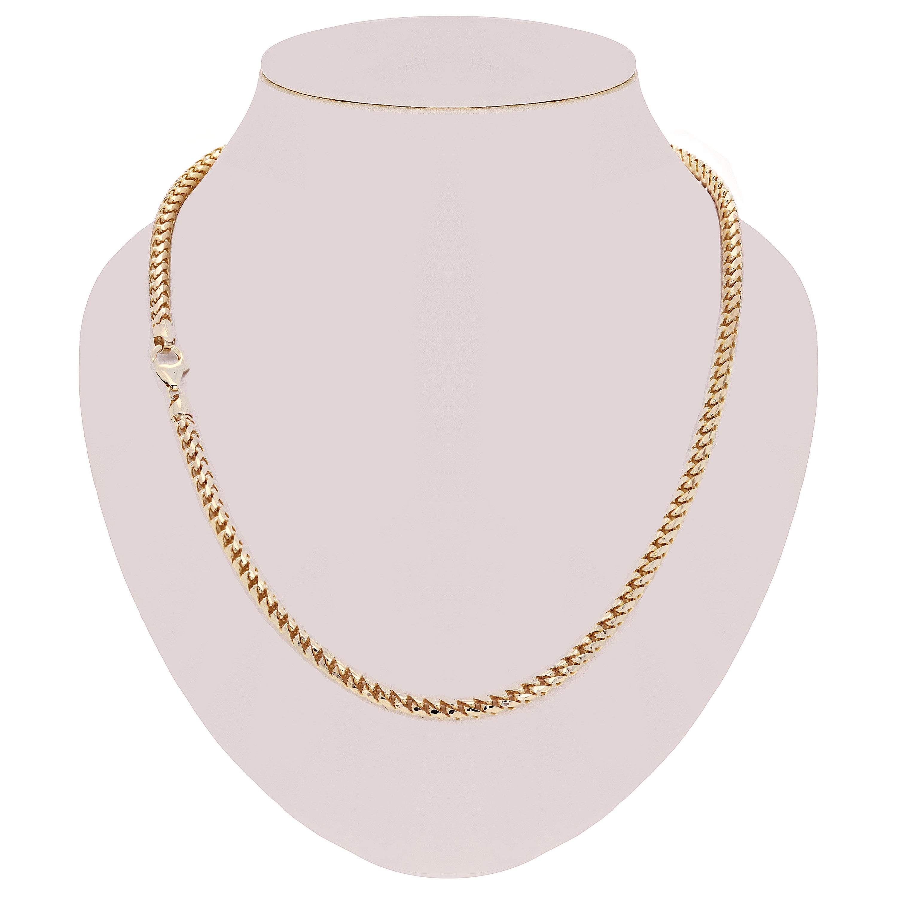 Italian 14k Yellow Gold Solid Diamond Cut Franco Chain Necklace 5.2 mm – Direct Source Gold ...