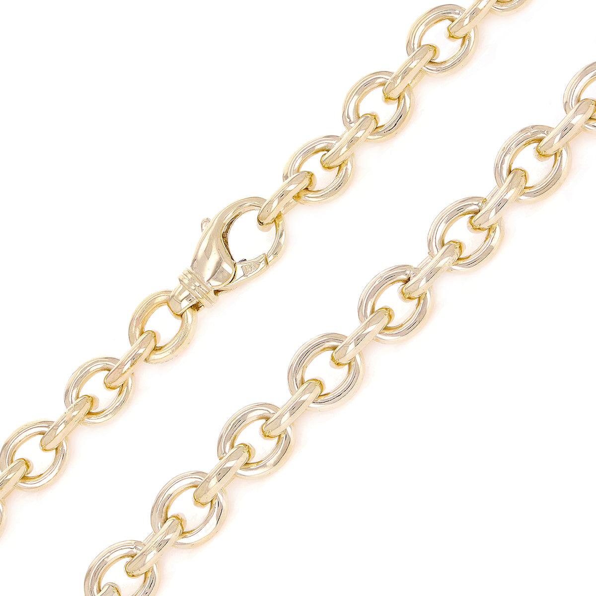 14k Yellow Gold Solid Handmade Link Heavy Rolo Chain Necklace 22" - 26 ...
