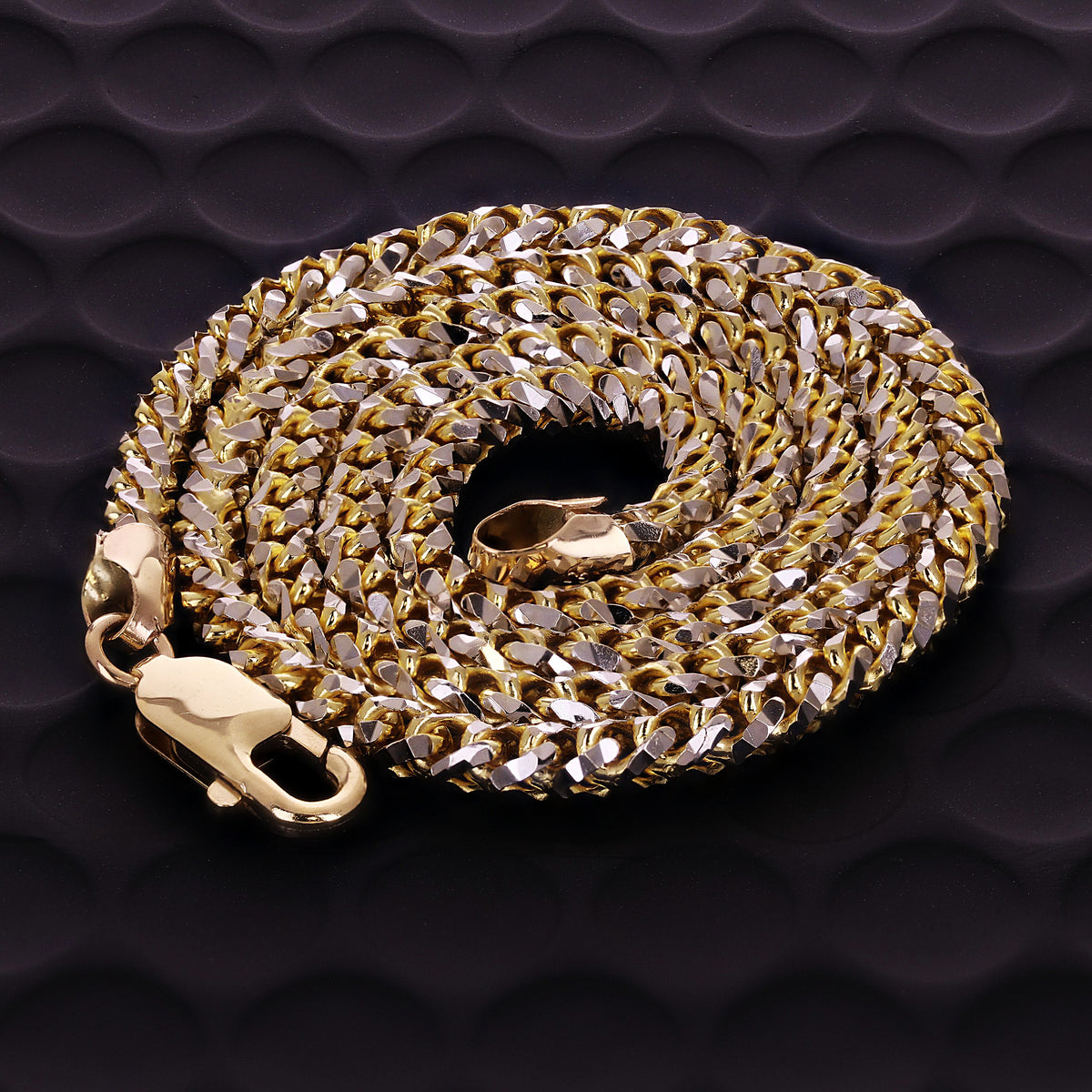 Italian 14k Two Tone Solid Prism Cut Franco Chain Necklace 4mm 20" - 2 ...