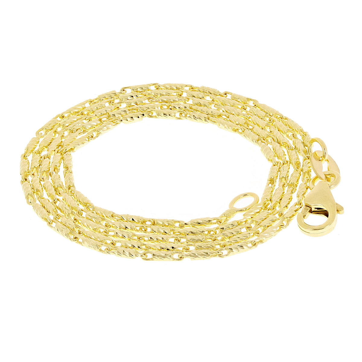 Italian 14k Yellow Gold Solid Raso Chain Necklace 1.2mm 18" - 22 ...